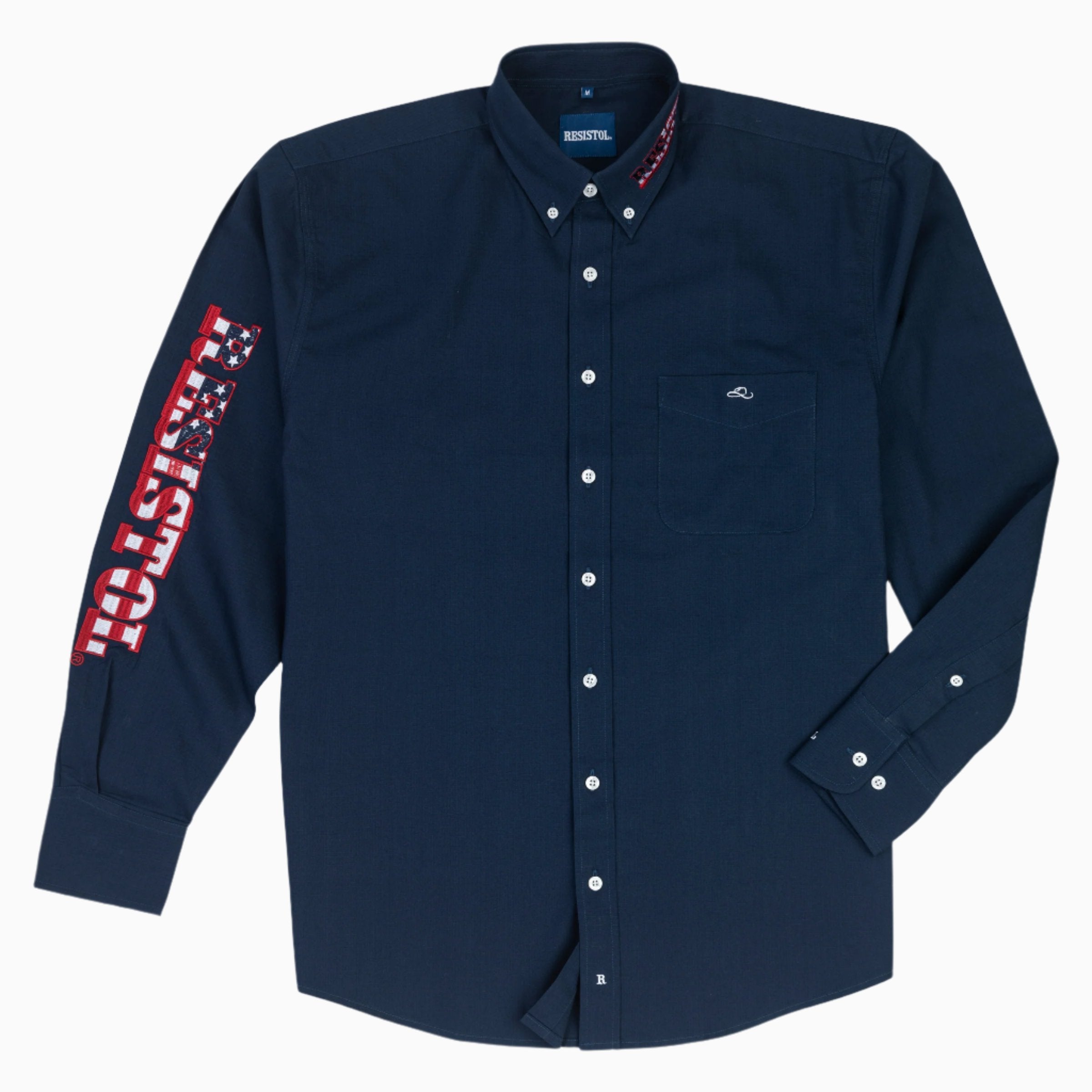Resistol Logo Shirts Resistol Men's Mexico Flag Logo Sleeve Zip Front